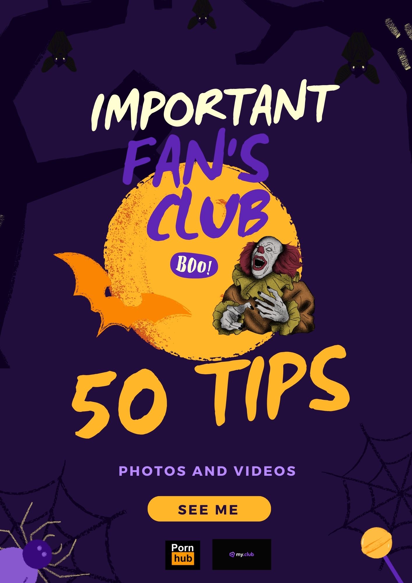 Purple and Orange Illustration Cute Ghost Halloween Sale Poster — Postimages