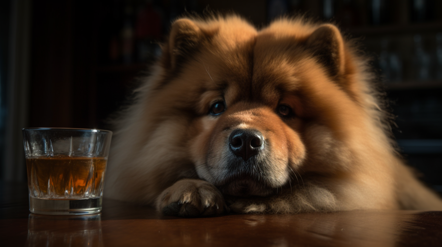 Giobbi To a chow chow drinking vodka in a Mario environment soft ...