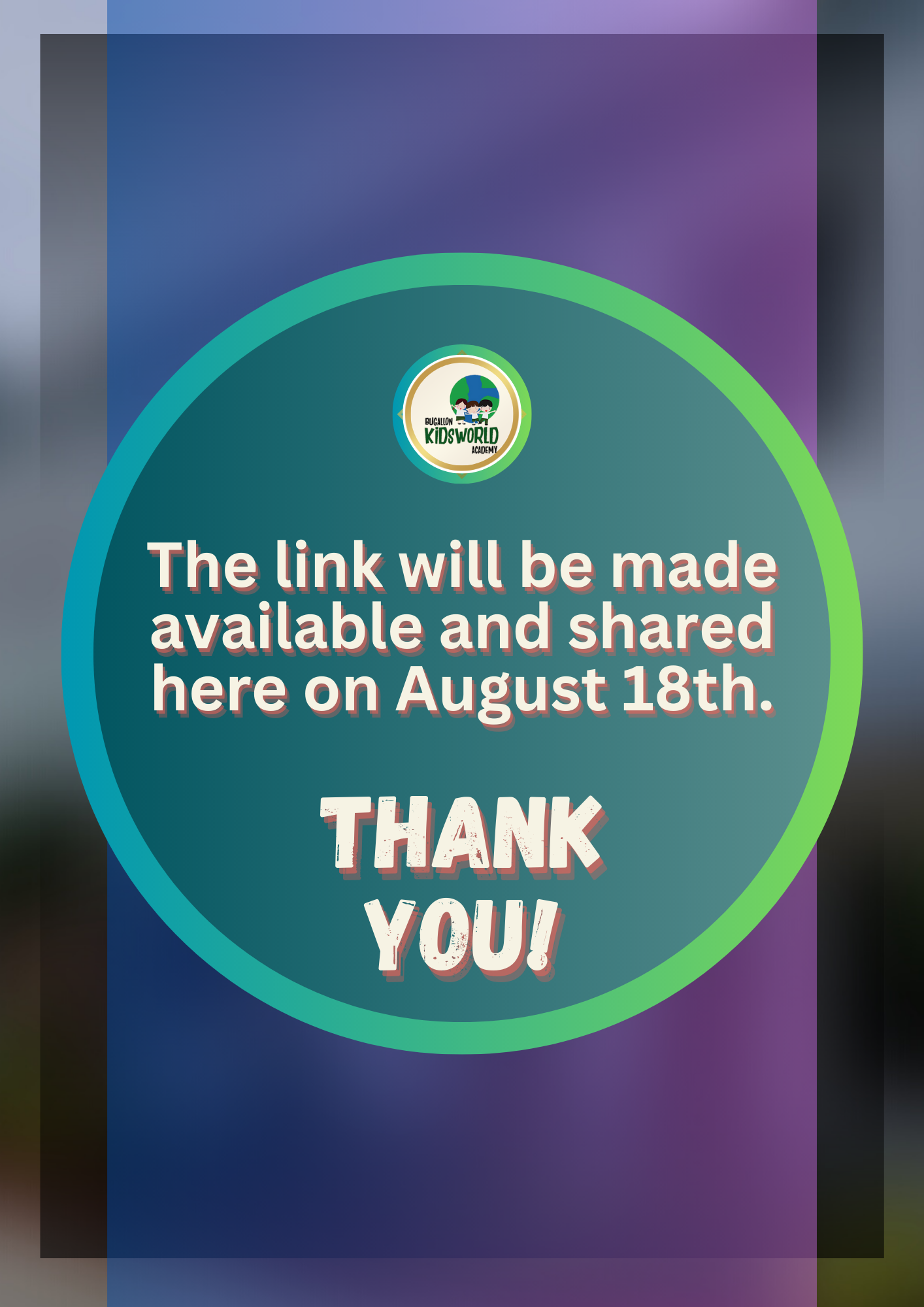 the link will be open and posted here in August 18 — Postimages