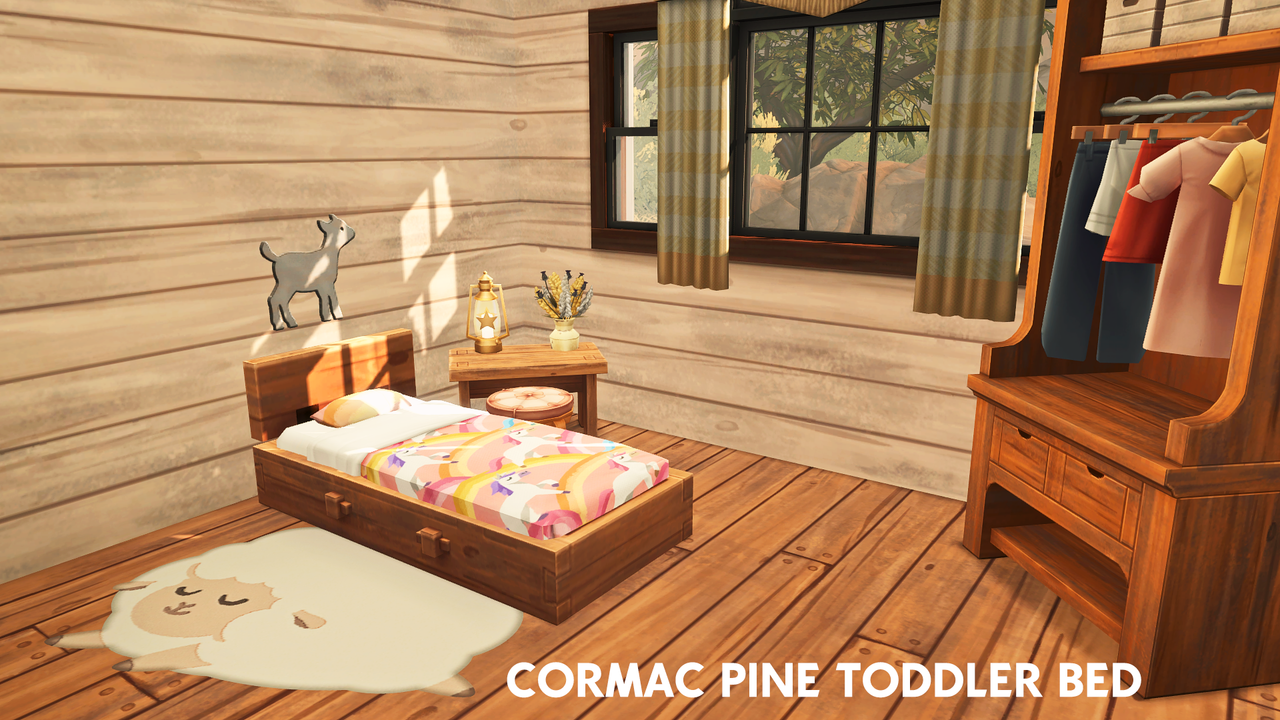 Cormac pine toddler bed - The Sims 4 Build / Buy - CurseForge