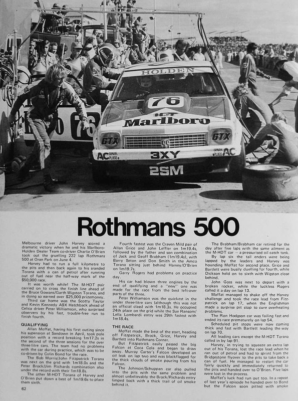 1978 Rothmans 500, Oran Park – Australian Group C Touring Car Race ...
