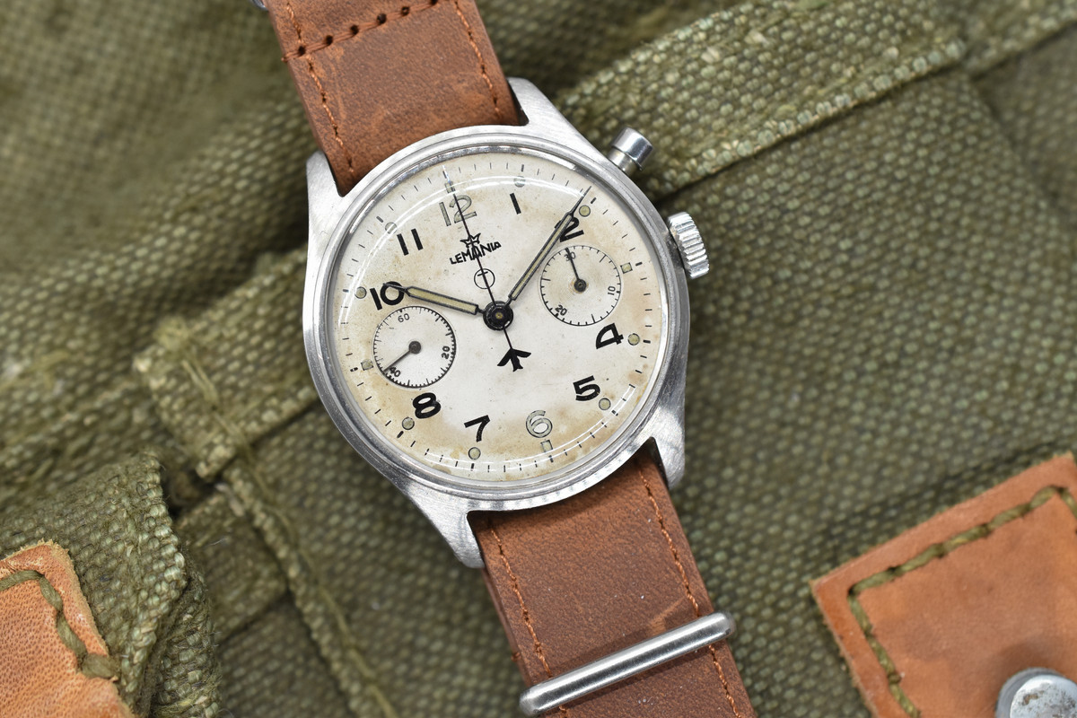 Vintage British Military Lemania Series 2 Monopusher Chronograph Cal ...