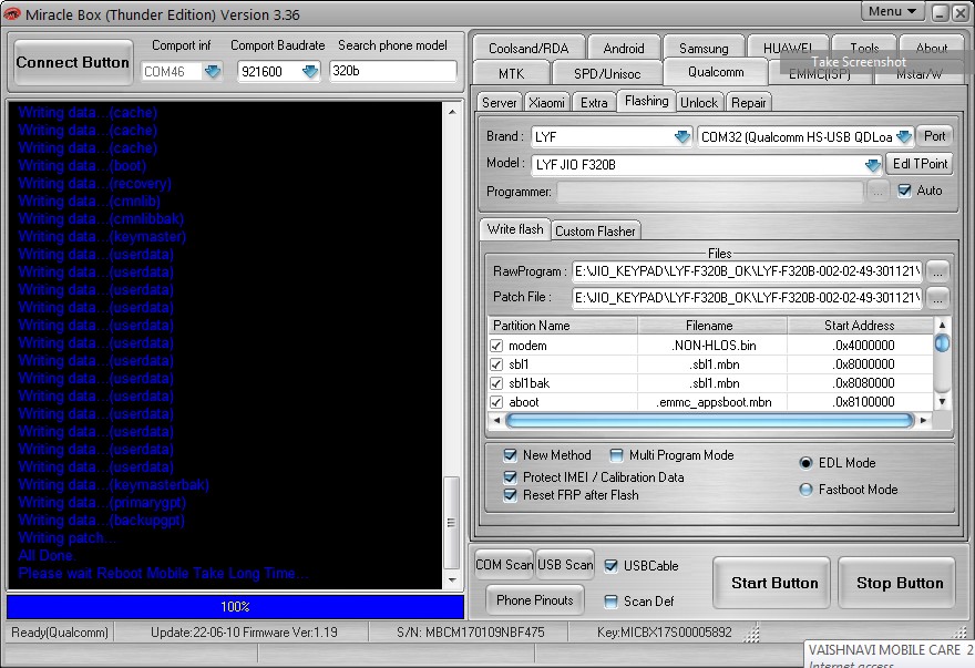 jio f320b flash success done with miracle box - GSM-Forum