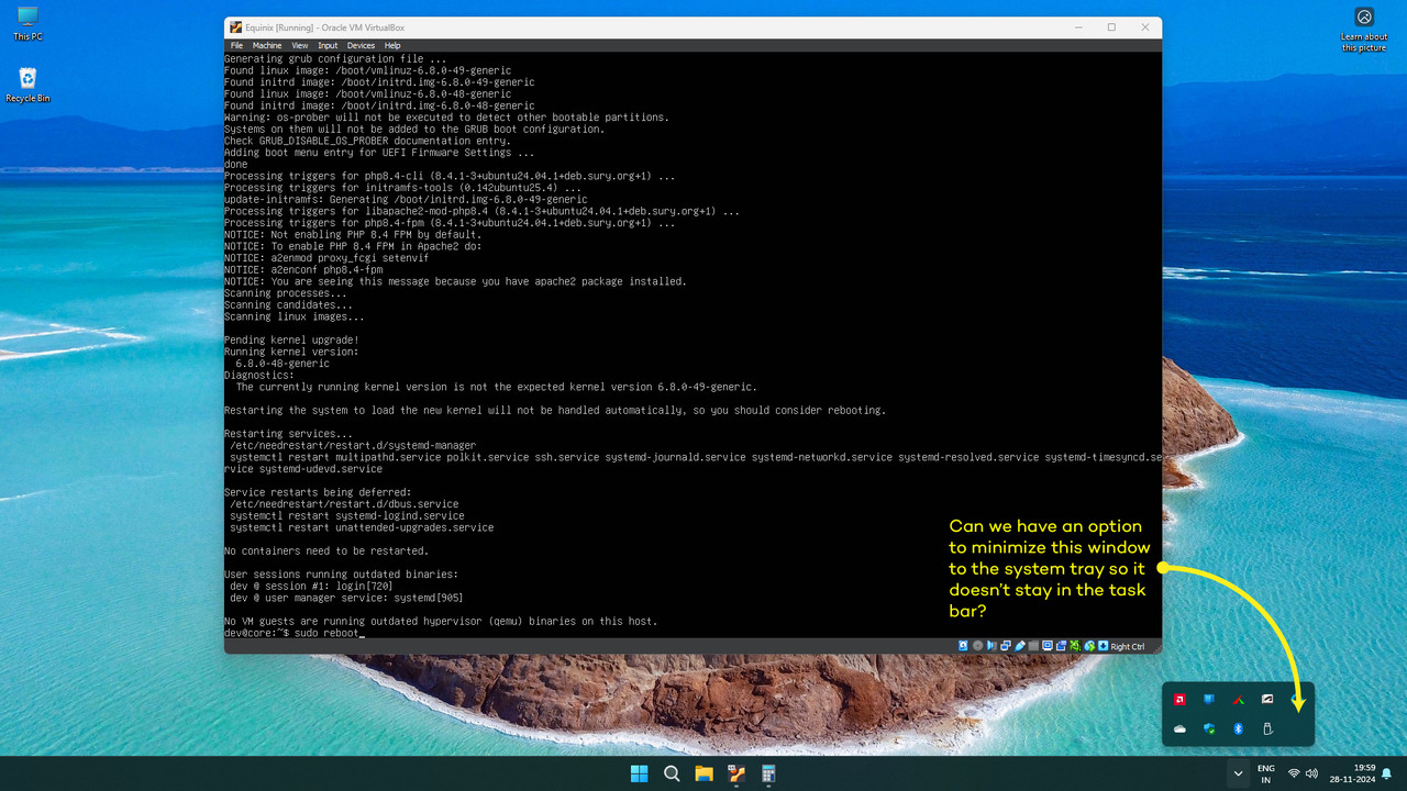 Feature request: Minimize VirtualBox Window to System Tray on Windows ...