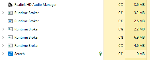 Noticed several Runtime Broker processes in task manager yesterday : r ...