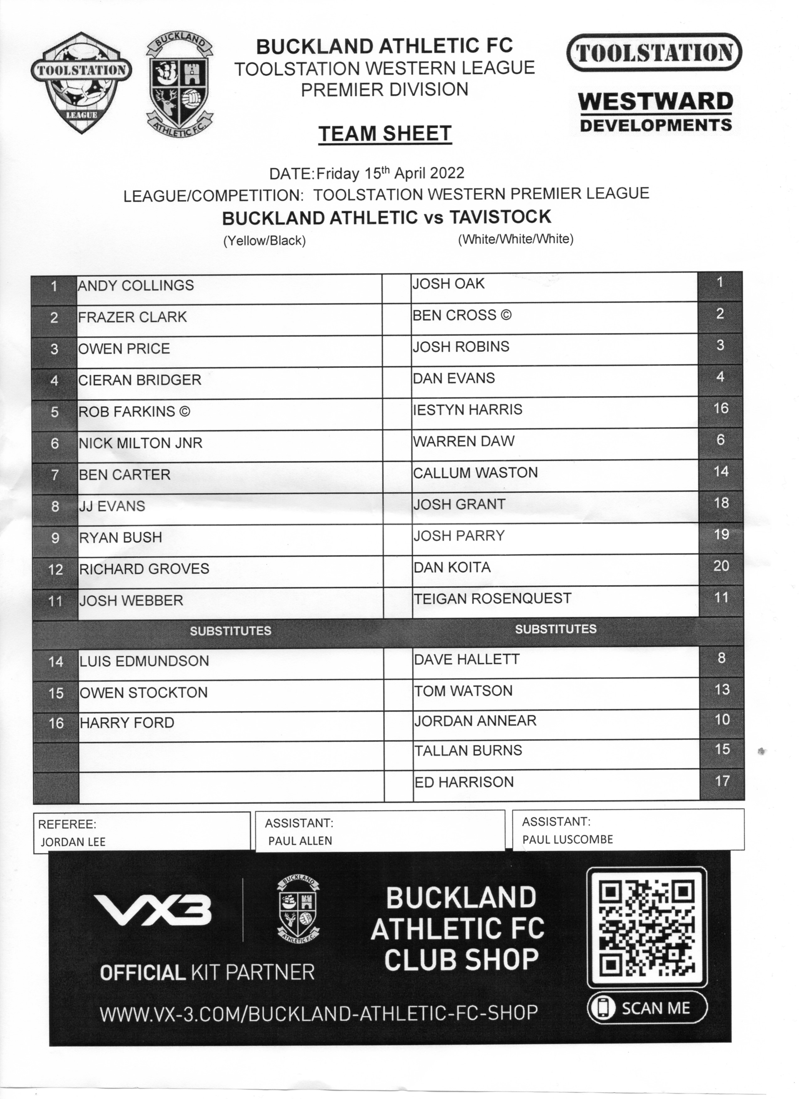 team sheet — Postimages