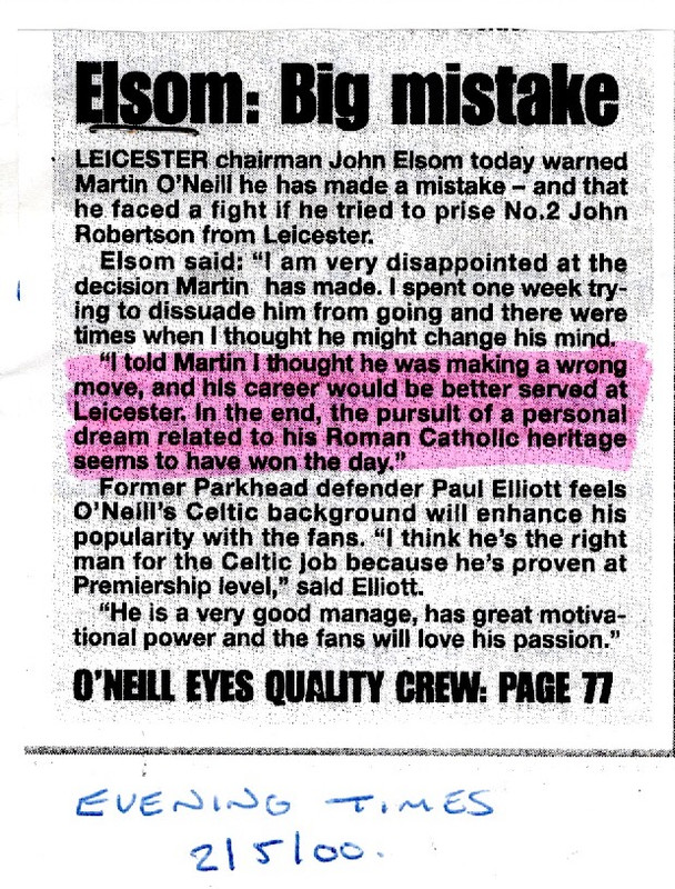 Martin O'Neill and Leicester Chairman John Elsom | FollowFollow.com