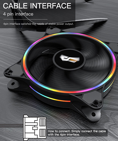 DarkFlash D1 Pc Case Fan RGB 4 Pin Molex connector PC Computer Case RGB ...