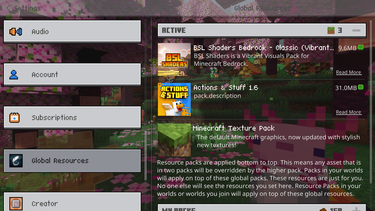 BSL Shaders Bedrock - Classic Minecraft Texture Pack