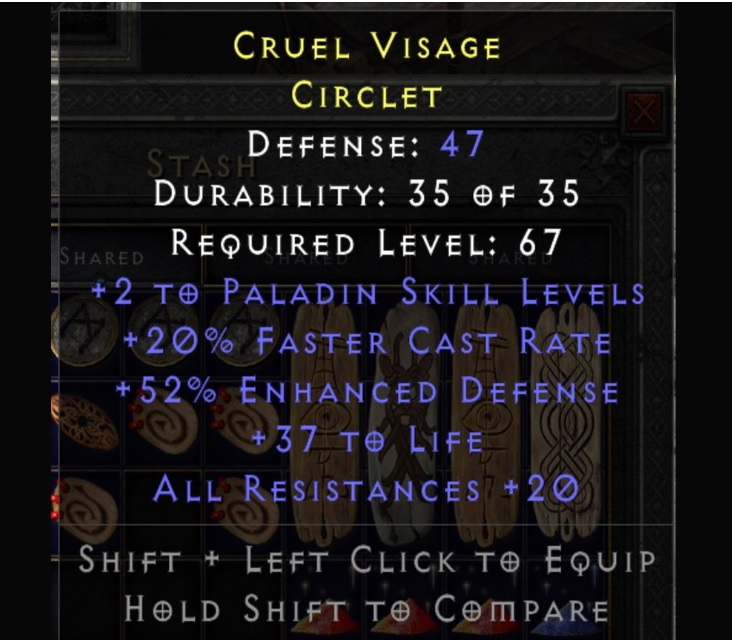 O Good Pala Circlet 2/20/37life/20res - Topic - d2jsp