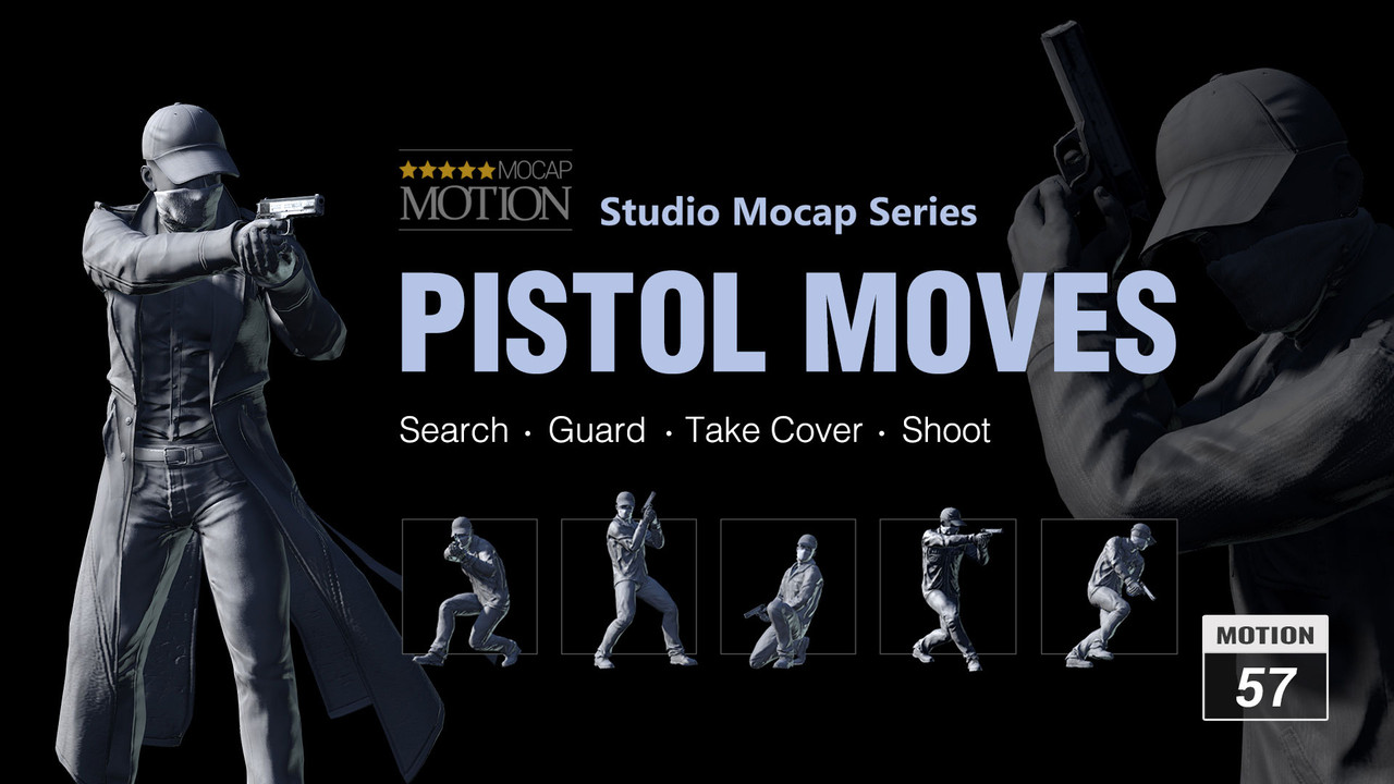 Pistol Moves - STUDIO MOCAP 2025 - Free Daz 3D Models