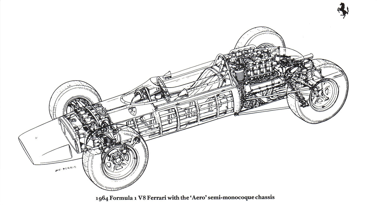 1964 V8 Formula 1 Ferrari Artist, Vic Berris — Postimages