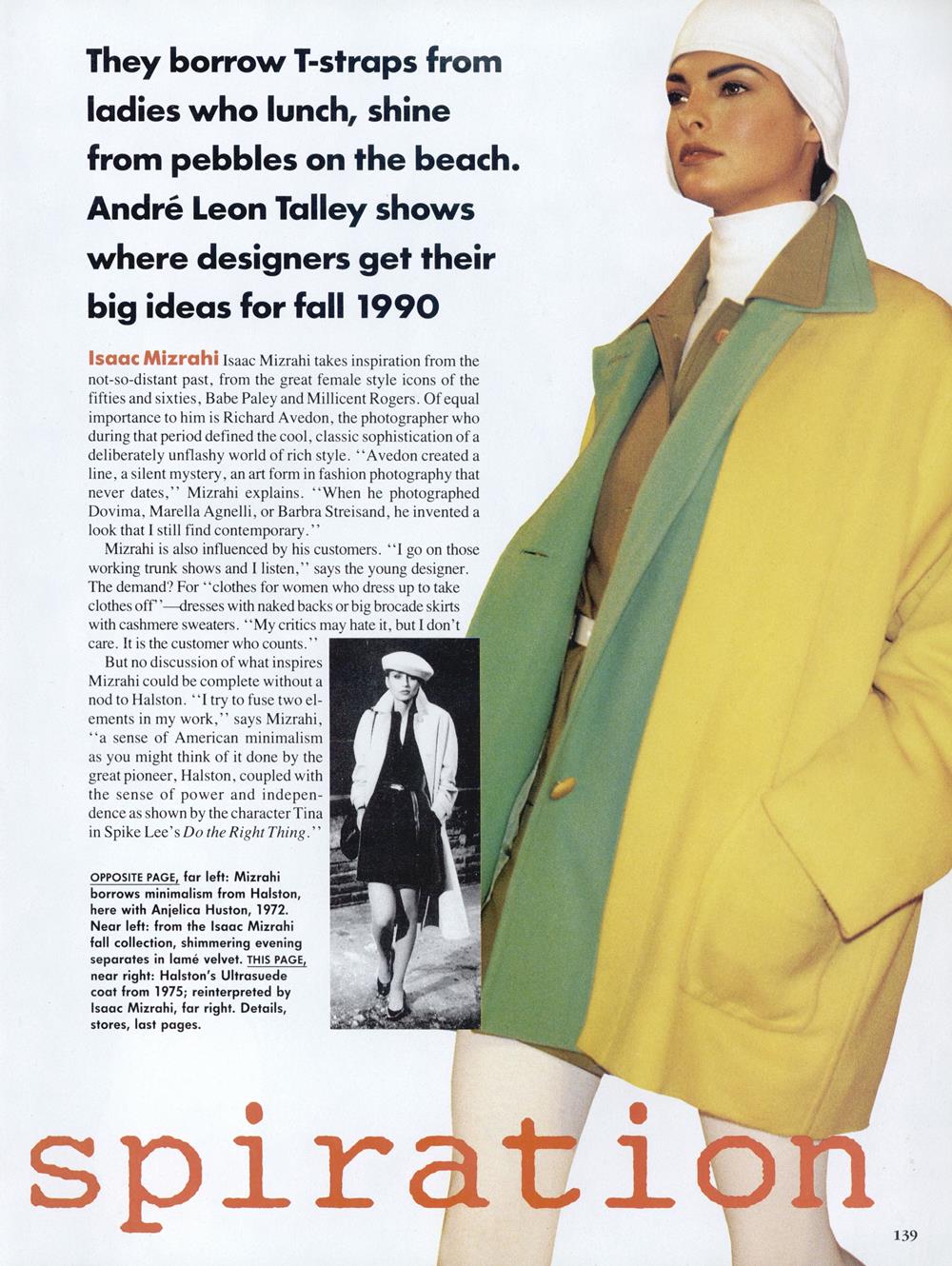 "Fall 1990: Design Inspiration" Vogue US July 1990 | The Internet's ...