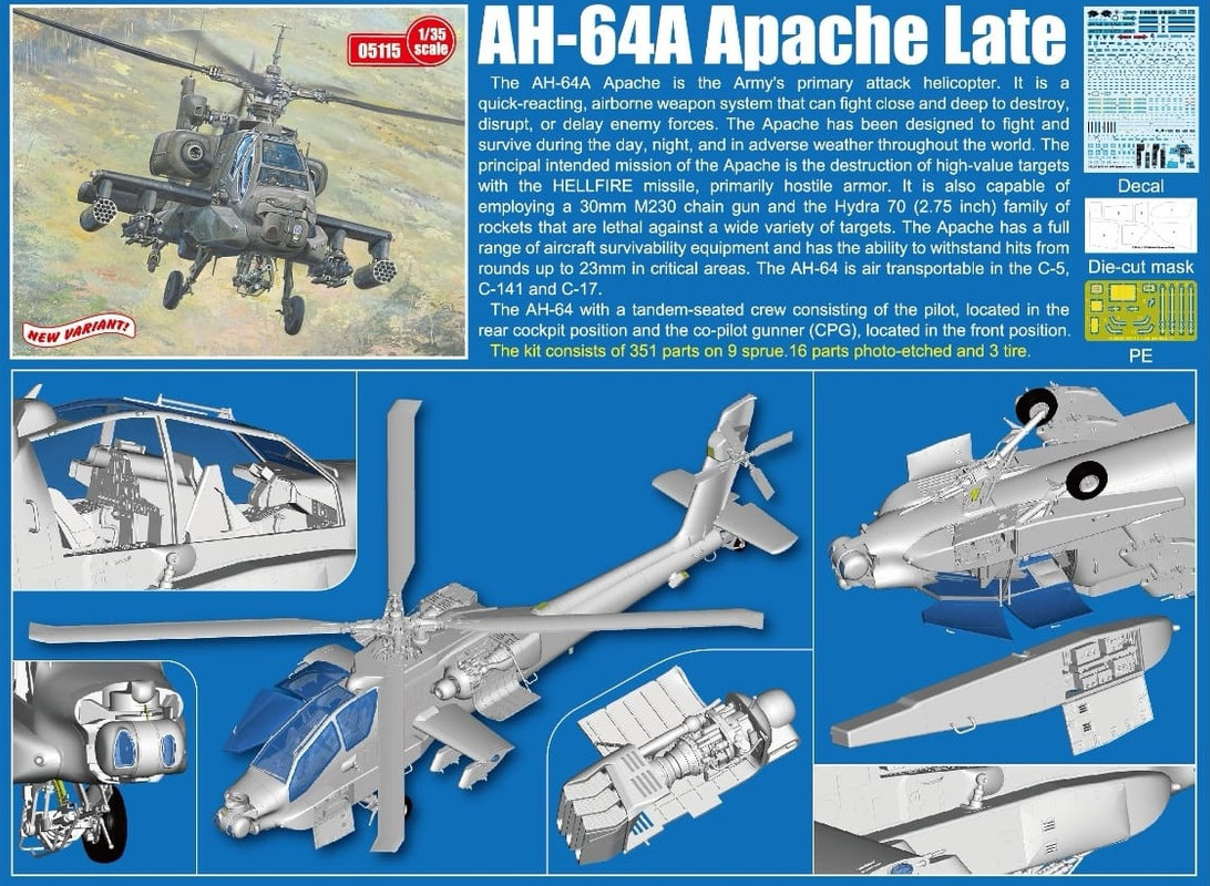 1/35 - Boeing AH-64 Apache by Trumpeter - AH-64A (early & late) released - The Rumourmonger ...