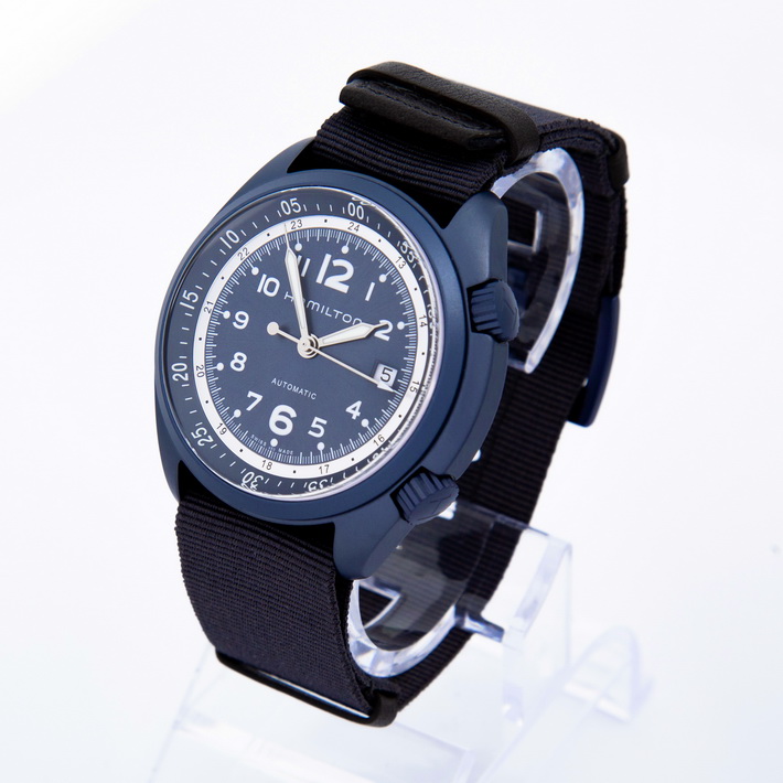 Продаден - Hamilton Khaki Pilot Pioneer Blue Aluminum Automatic ...