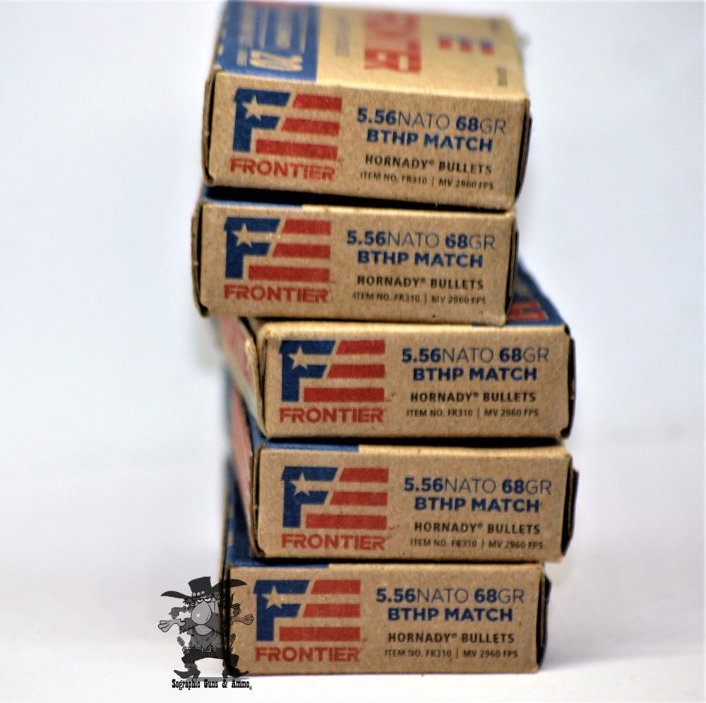 5.56 BTHP JHP Hornady 556 Hollow Point 68 Grain FR310 NATO BTHP 100 Rds ...