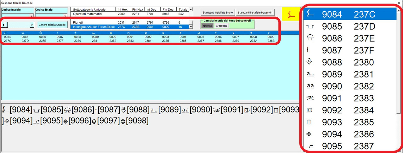 Risolto - Unicode, incongruenza simboli tra foglio e form | ForumExcel.it