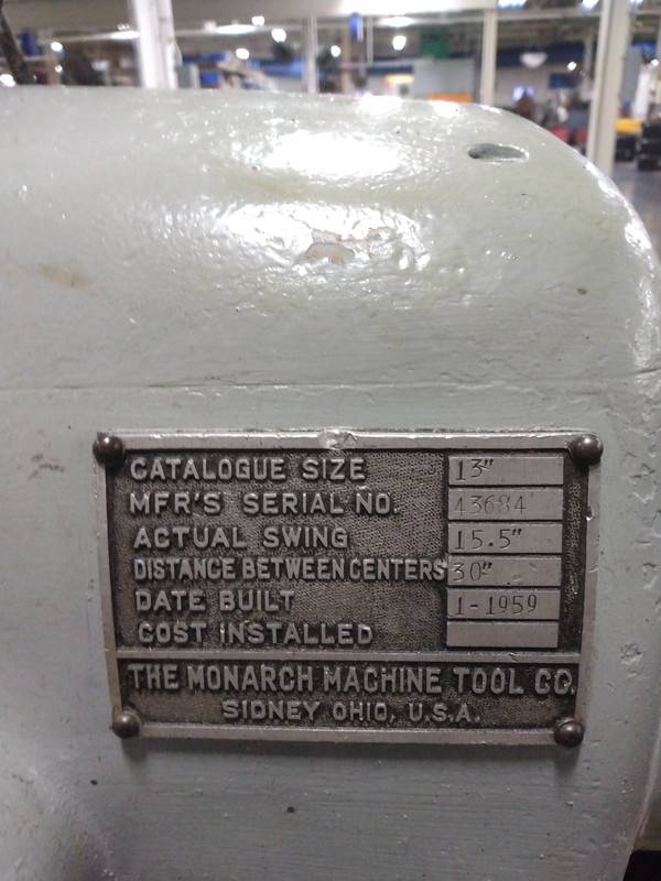 Monarch Lathes | No nameplate on motor. How to get operating specs ...