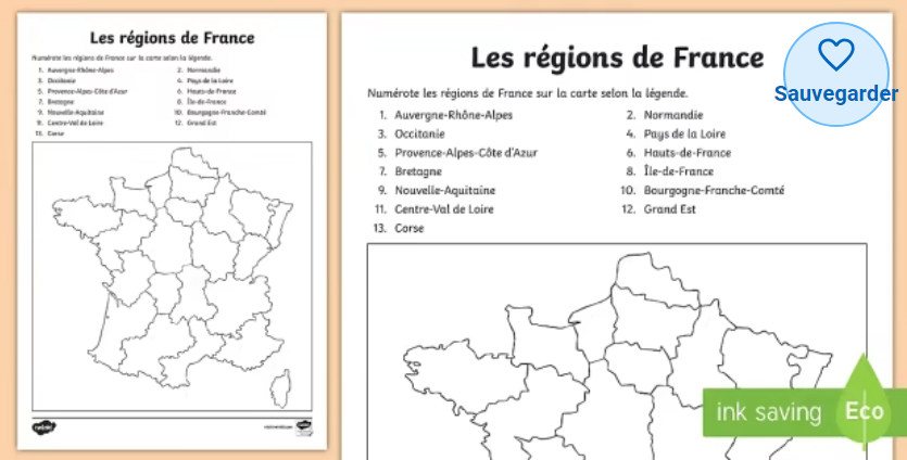 Les Régions Françaises - Géographie - Twinkl