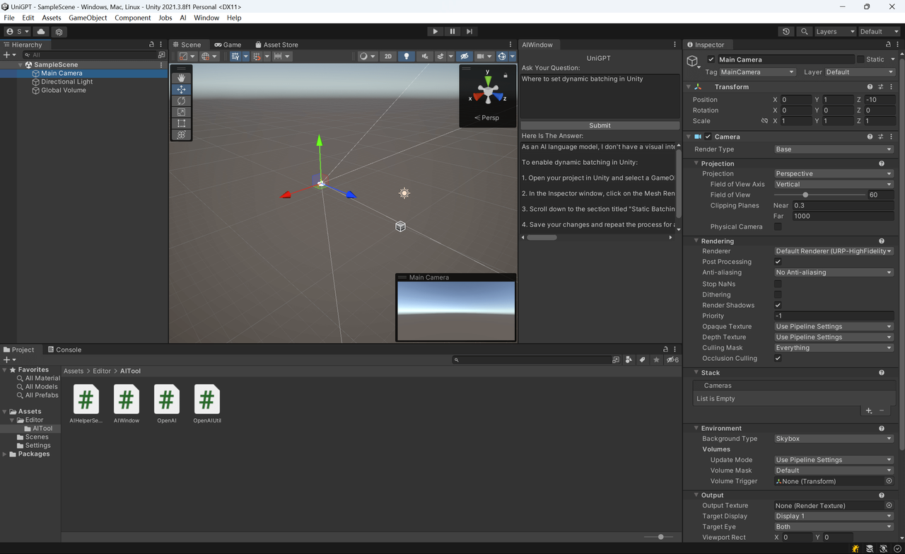 GitHub - SlowFeather/UniGPT: Your Unity AI assistant