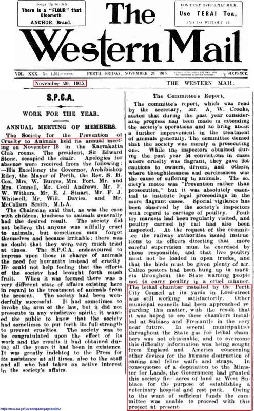 WW1 The Western Mail November 1915 Gas Chambers Society for the ...