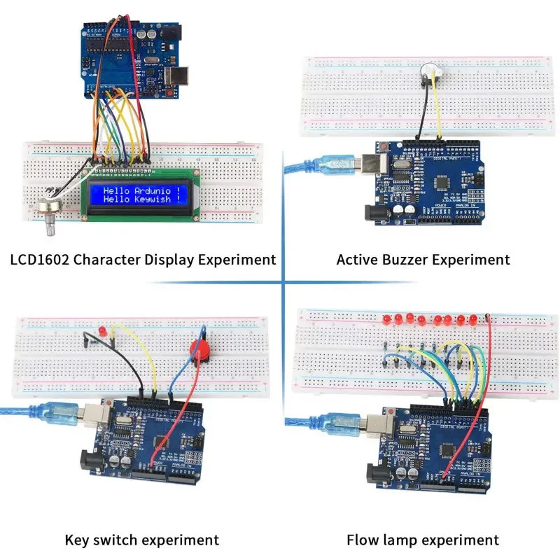 Kit de programare Arduino UNO R3, invatare motor pas cu pas, modul UNO R3, LCD, LED, RFID ...