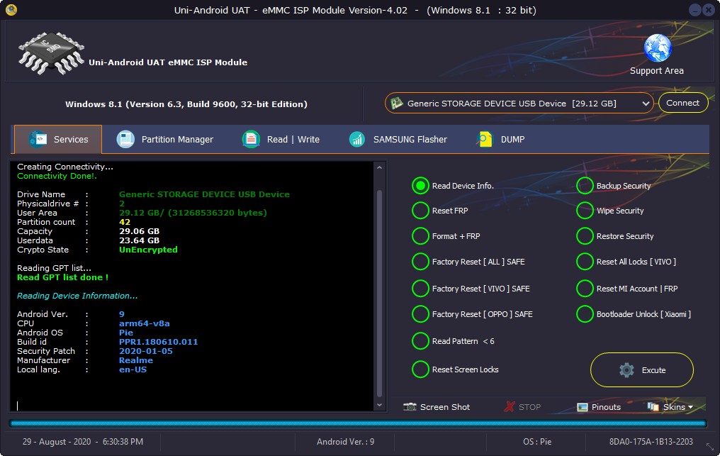 Realme C2 RMX1941 Screen Lock Reset Done Without Dataloss BY UAT EMMC ...