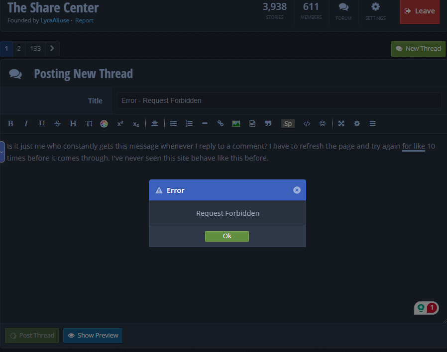 Error - Request Forbidden - The Share Center - Fimfiction