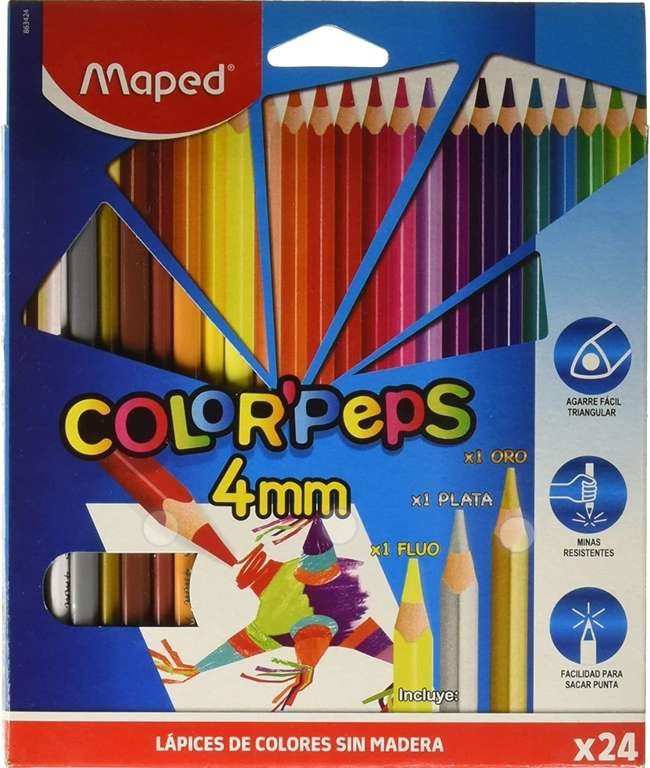 Amazon: Colores Maped color pep's triangulares x24 Amazon: Colores Maped color pep's triangulares x24