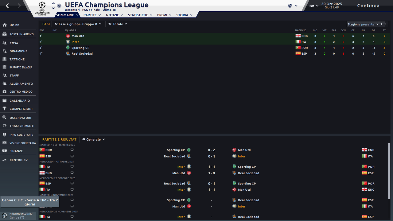 classifica champions — Postimages