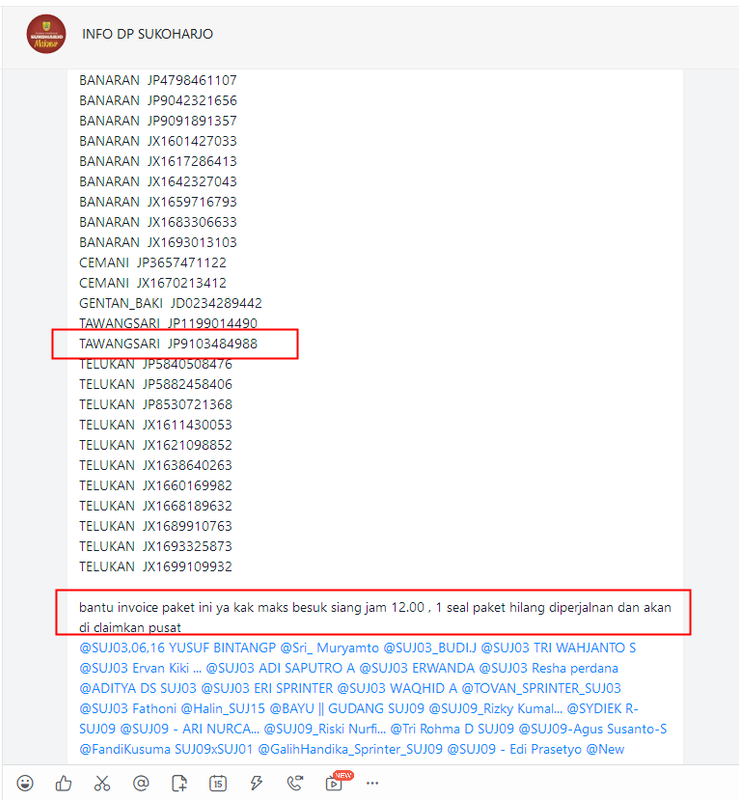 1 seal paket hilang diperjalnan — Postimages