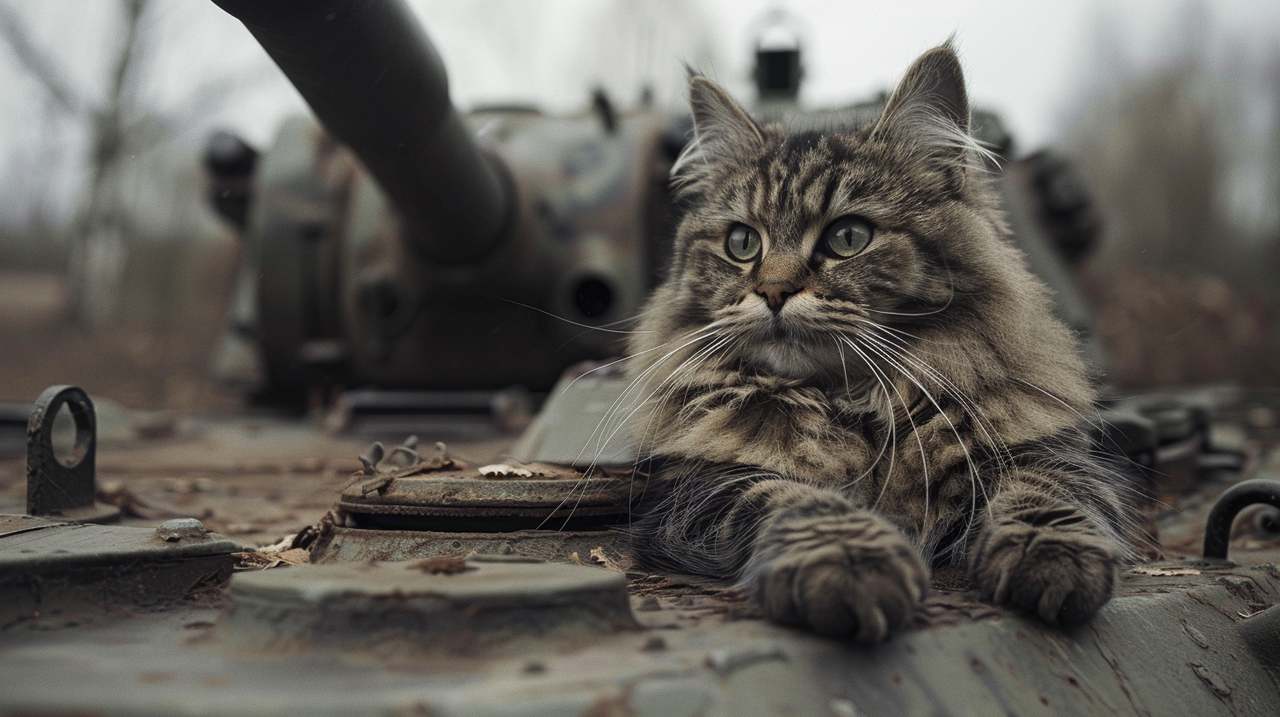 giobbito angry siberian cat during ww2 on a tank ar 169 s ecc99c2e 2f4c ...