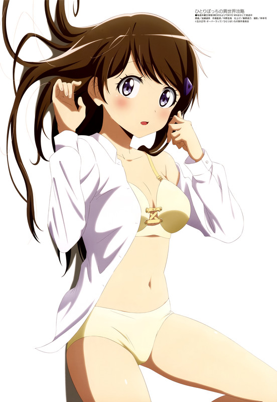 yande re 1202657 bra dress shirt hitori bocchi no isekai kouryaku kase haruna open shirt pantsu ...