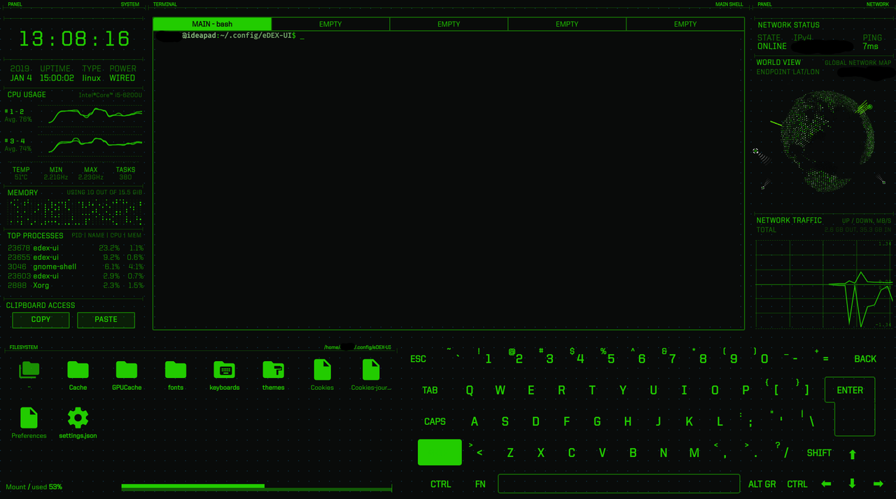 GitHub - fabienonwork/eDEX-UI-green-theme: eDEX-UI green theme