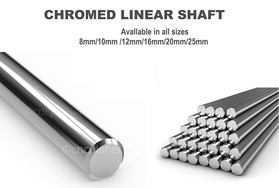 12mm Smooth Chromed Steel Linear shaft Round bar Rail slide rod Bearing ...
