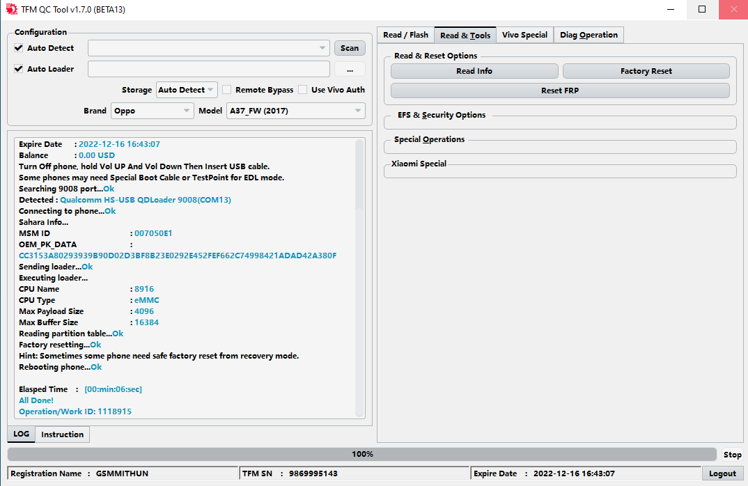 Oppo a37 fw lock & frp remove done with tfm tool pro - GSM-Forum