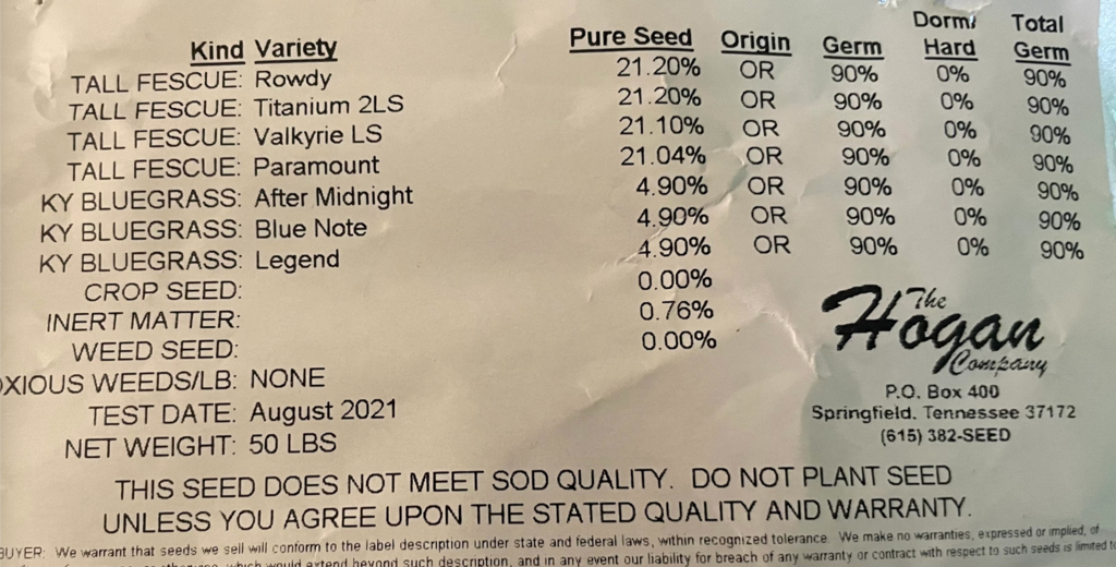 Let's see those seed tags! | Lawn Care Forum