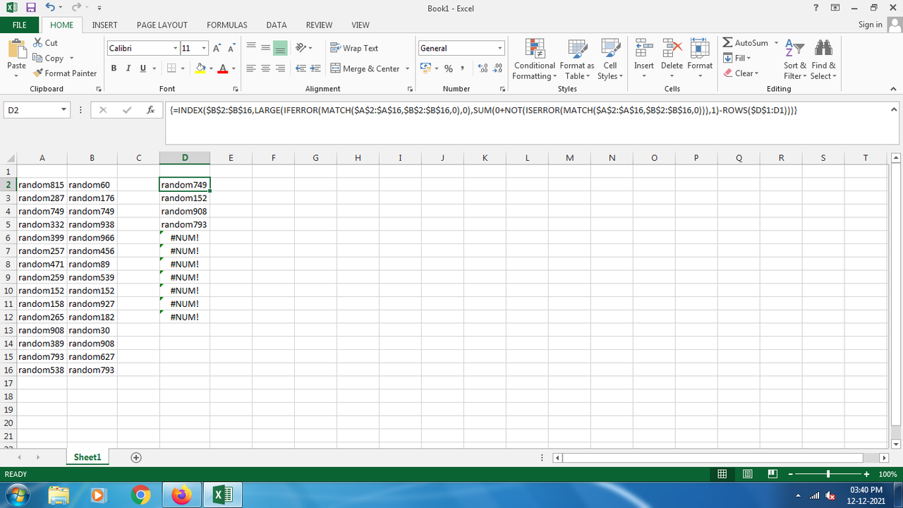 Write the duplicate values from 2 columns into some other column? : r/excel