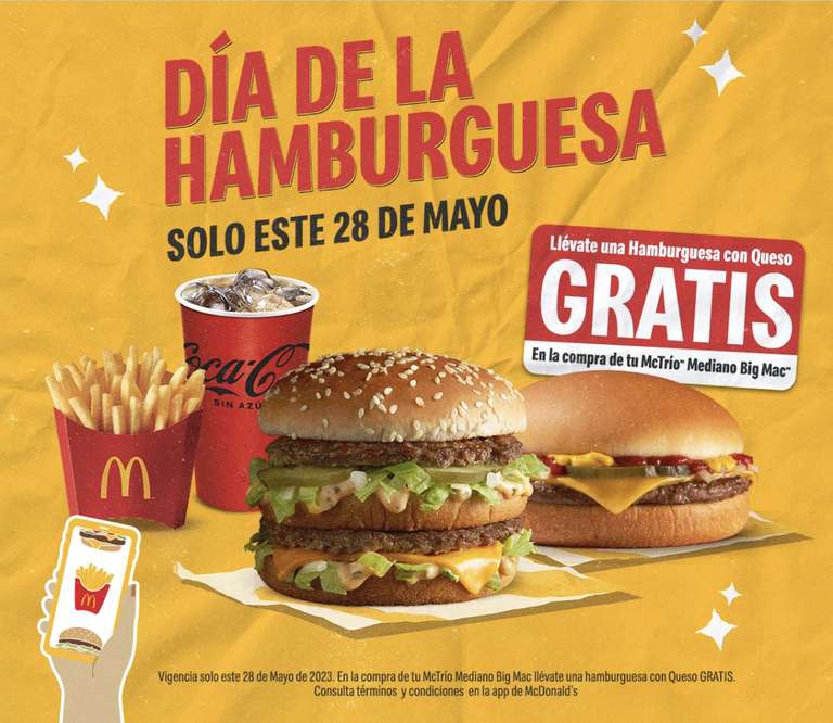 McDonald's hamburguesa con queso gratis al comprar un McTrio mediano