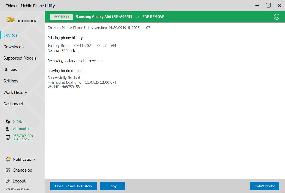 Samsung a06 [a065f] frp reset by chimera tool done - GSM-Forum
