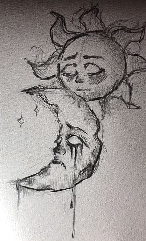 sun n moon drawing :3