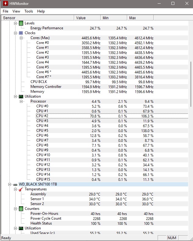 [SOLVED] - HWMonitor shows Cores reaching 70% at idle -- is that normal ...
