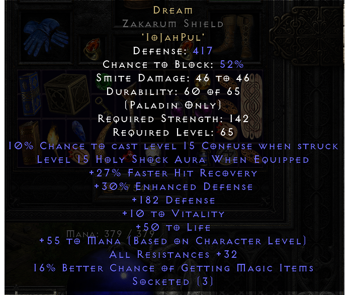 Iso Dream Shield/helm/creasent Moon - Topic - d2jsp