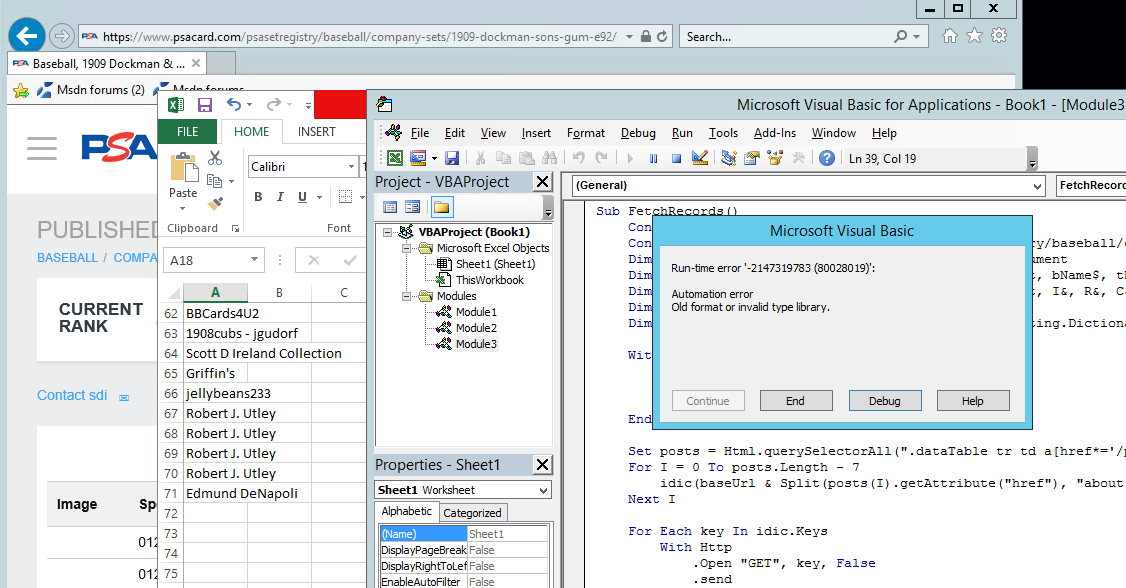 Cant Get Rid Of Old Format Or Invalid Type Library Error In Vba Stack Overflow