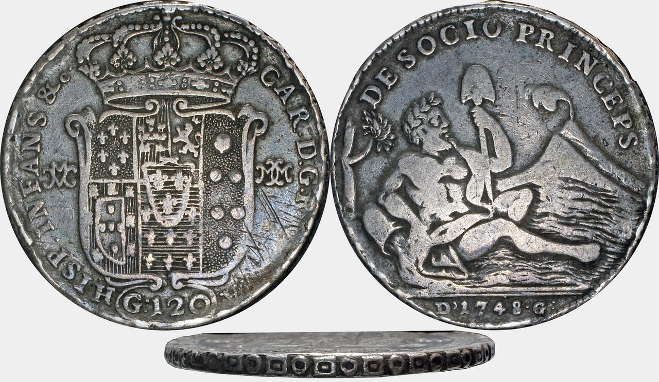1 Piastra 1748. Carlos de Borbón - Carlos VII. Nápoles