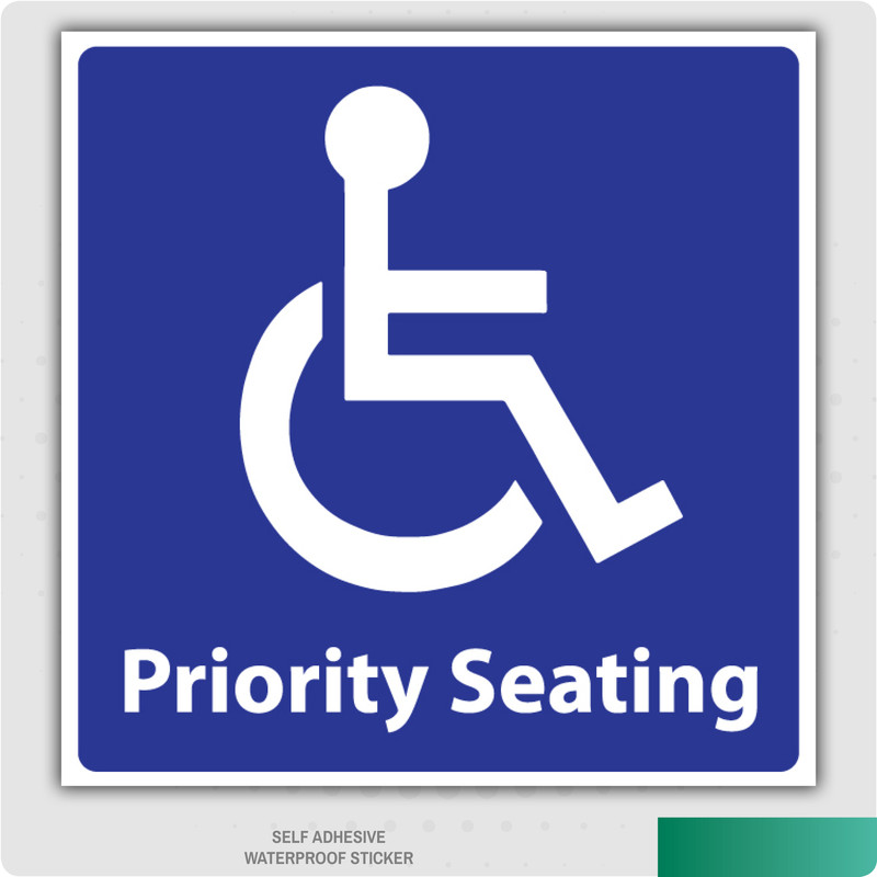 Priority Seating Wheelchair Self Adhesive Stickers Safety Signs | eBay