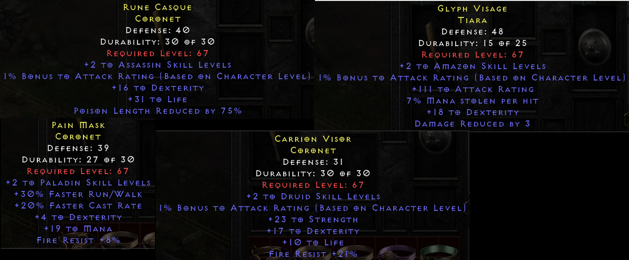 # Stat + Visio Circlet Zon, Sin & Druid - Topic - d2jsp