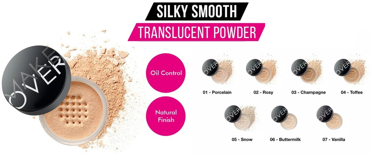 Jual Make Over Silky Smooth Translucent Powder - 01 Porcelain [35 Gr ...