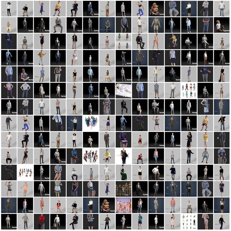 Posed Human Props P.12 For DAZ *FIXED* 2025 - Free Daz 3D Models