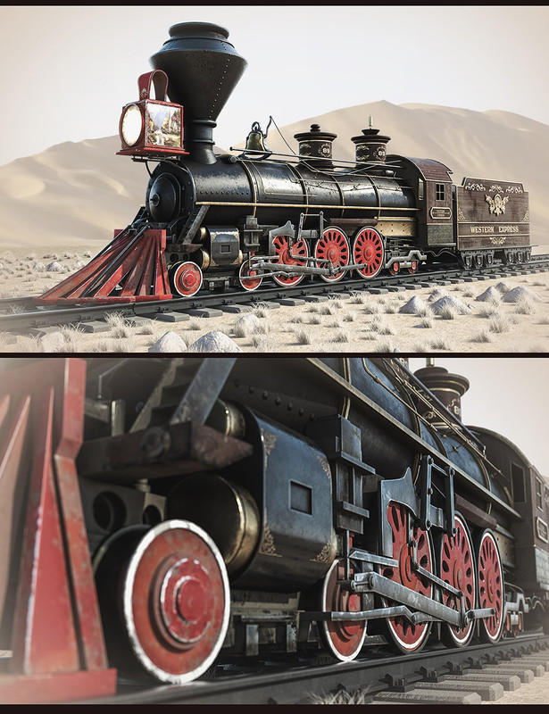 Western Express Train Locomotive 2025 - Free Daz 3D Models
